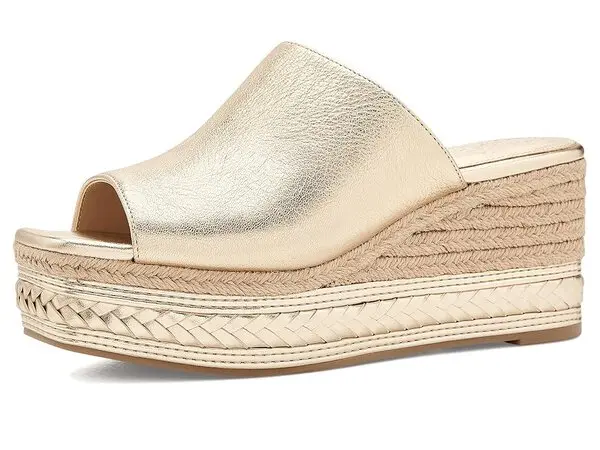 Vince Camuto Lierna Espadrille Wedge Platform Sandals - Gold