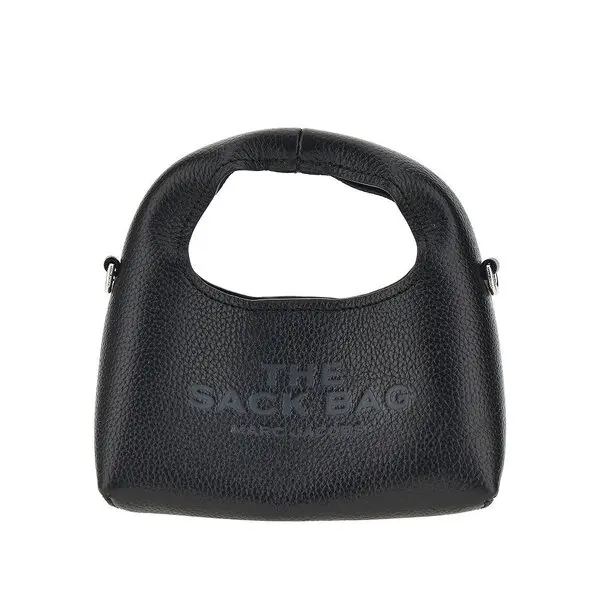 Marc Jacobs Grained Leather Micro 'the Sack' Bag - Black