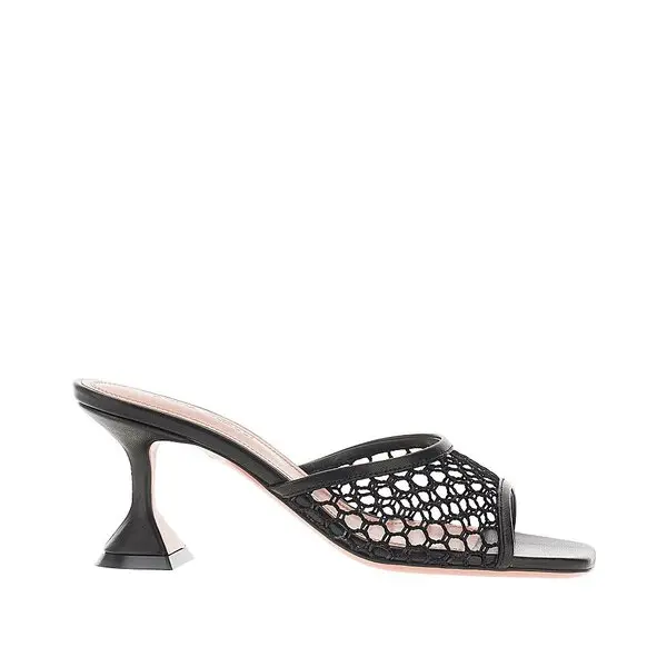 Amina Muaddi Lupita Net Mules - Black