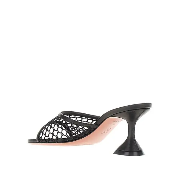 Amina Muaddi Lupita Net Mules - Black