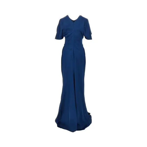 Victoria Beckham Isabella Crepe Back Satin Long Dress