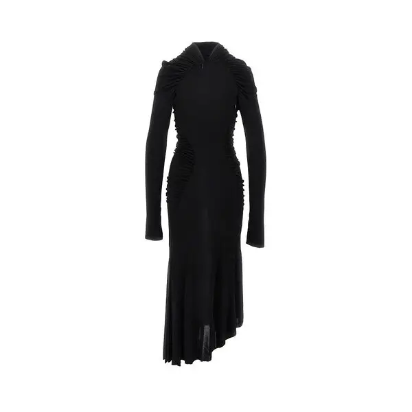 Victoria Beckham Crepe Jersey Gathered Midi Dress