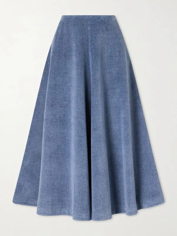 Altuzarra Varda Paneled Denim Midi Skirt