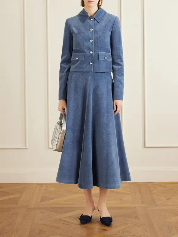 Altuzarra Varda Paneled Denim Midi Skirt