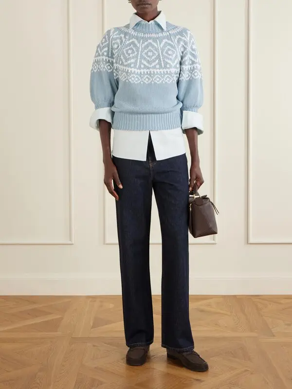Altuzarra Howard Jacquard Motif Cotton-blend Knitted Sweater