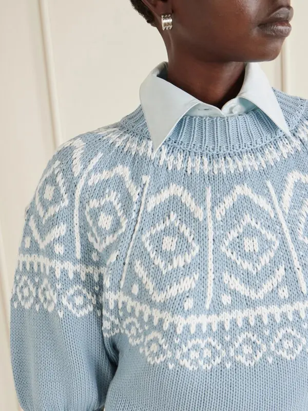 Altuzarra Howard Jacquard Motif Cotton-blend Knitted Sweater