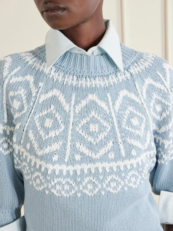 Altuzarra Howard Jacquard Motif Cotton-blend Knitted Sweater