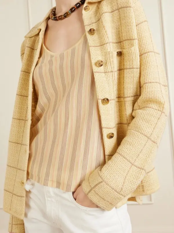 Guest In Residence Striped Cashmere Tank
