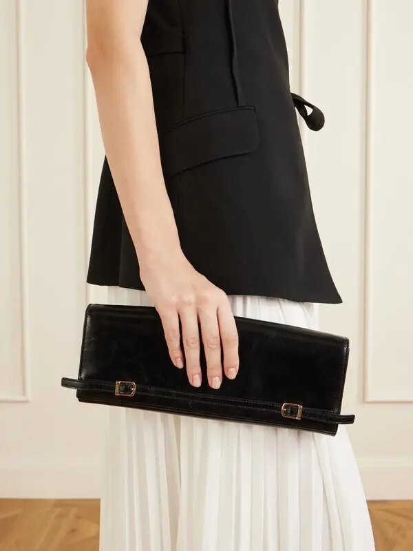 Simkhai River East-west Moto Leather Clutch Bag - Black