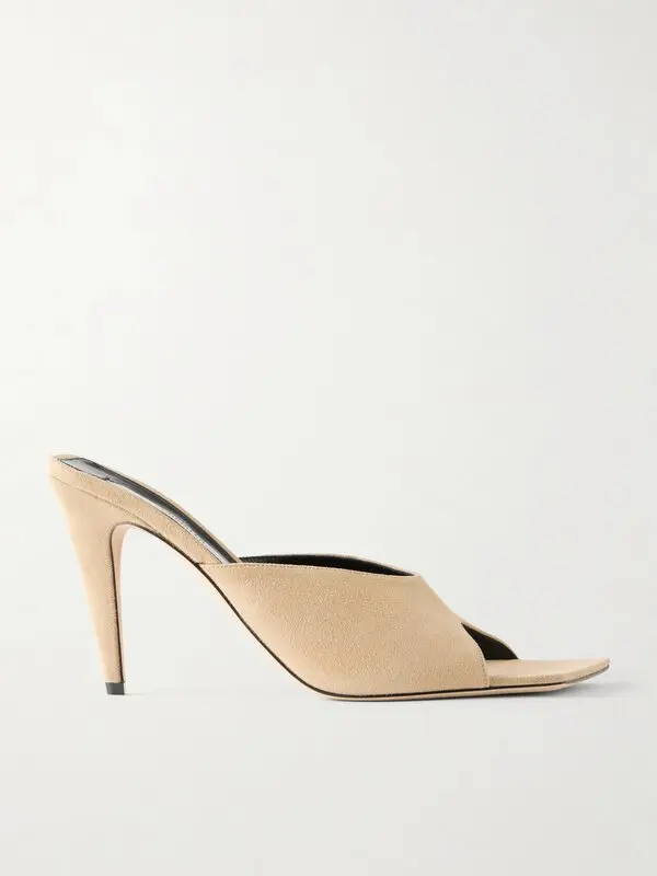 CHRISTEN Edge 95 Suede Stiletto Sandals