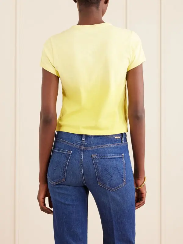 MOTHER The Itty Bitty Ringer Printed Cotton-jersey T-shirt - Yellow