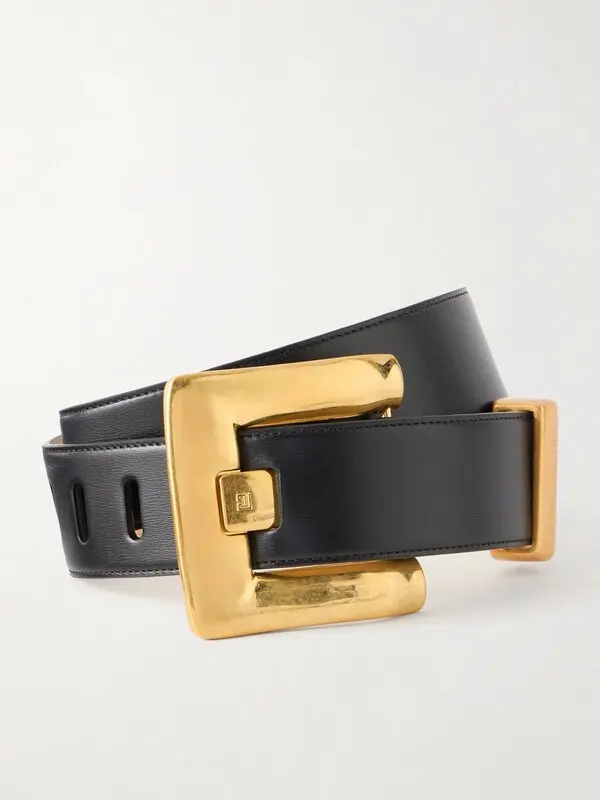 Balmain Anthem Leather Belt - Black
