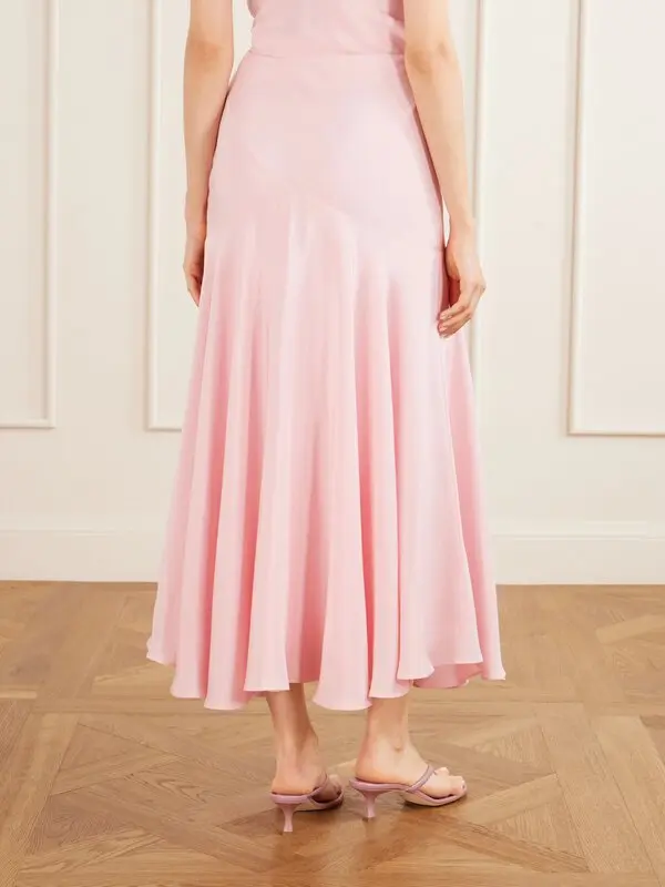 RODARTE Draped Silk-crepe Midi Skirt