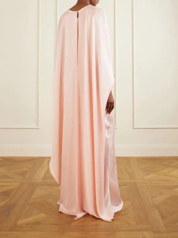 Simkhai Izel Cape-effect Satin Gown - Pink
