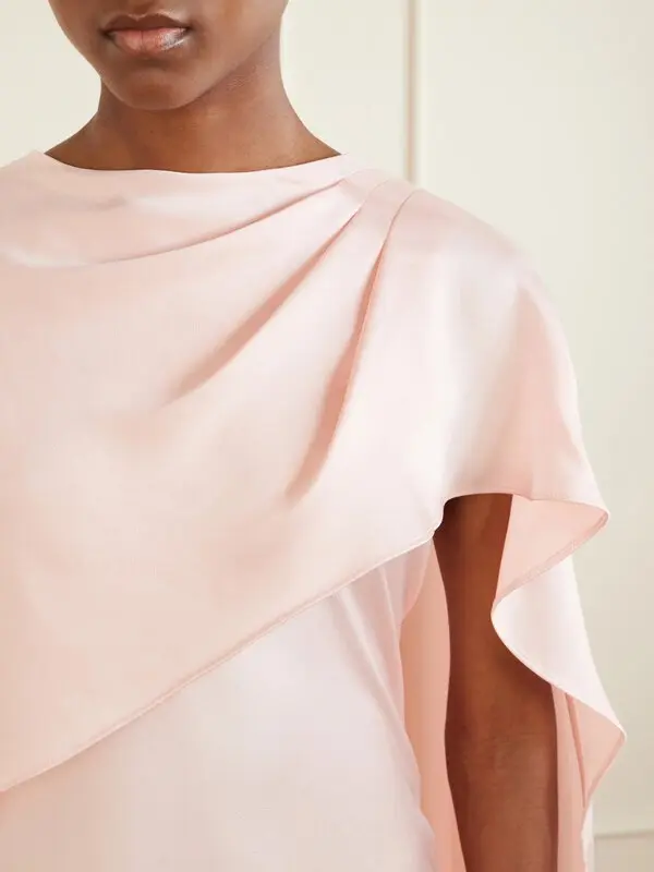 Simkhai Izel Cape-effect Satin Gown - Pink
