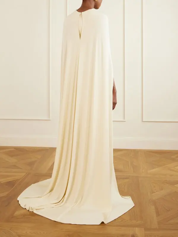 Simkhai Cape-effect Gathered Jersey Gown
