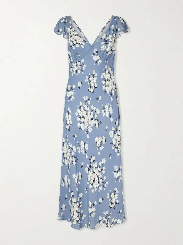 Rixo Cathy Floral-print Crepe Midi Dress