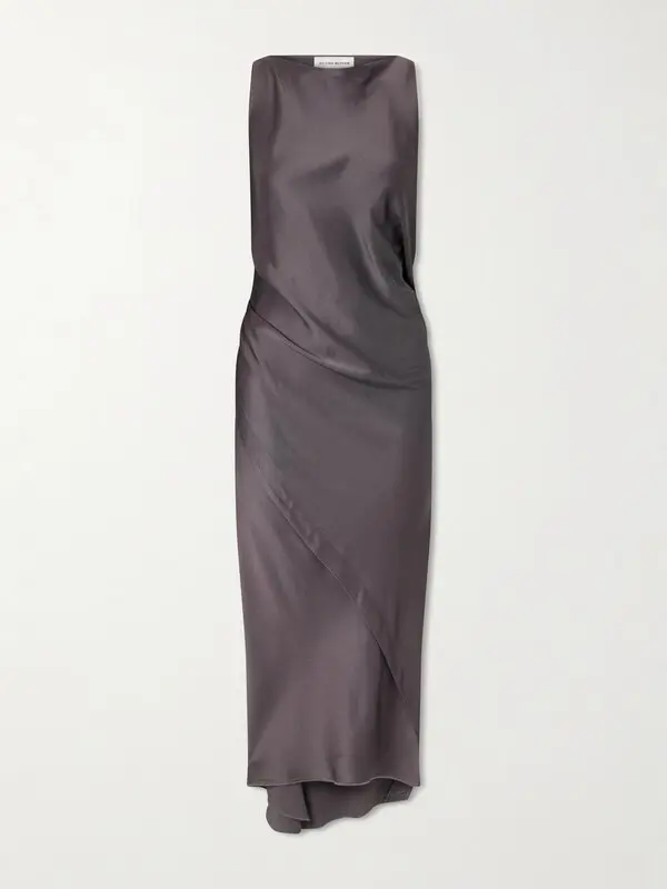 Victoria Beckham Draped Satin Midi Dress
