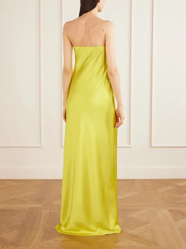 Norma Kamali Bias Strapless Satin Gown