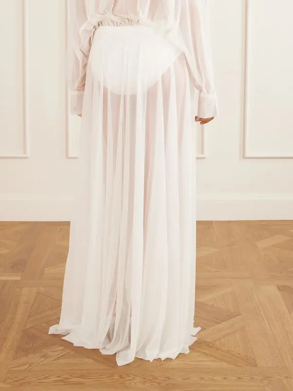 Norma Kamali Tulle Maxi Skirt - White