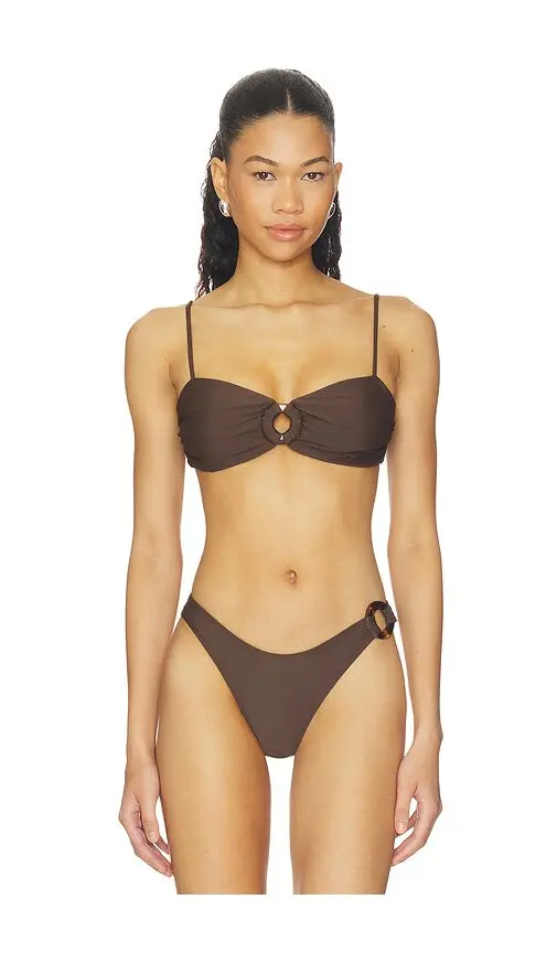 Faithfull The Brand Maya Bikini Top In Brown - Cedar