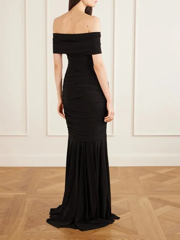Norma Kamali Gathered Jersey Gown - Black