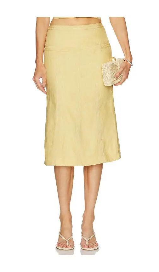 CAMILA COELHO Cassia Midi Skirt - Yellow