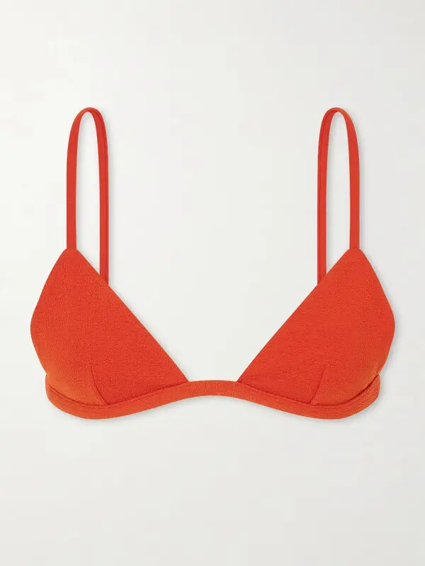 Matteau Crinkled Triangle Bikini Top - Red