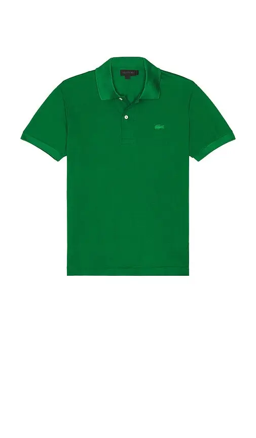 Lacoste Classic Fit Silk Pique Polo Shirt In Green - Roquette