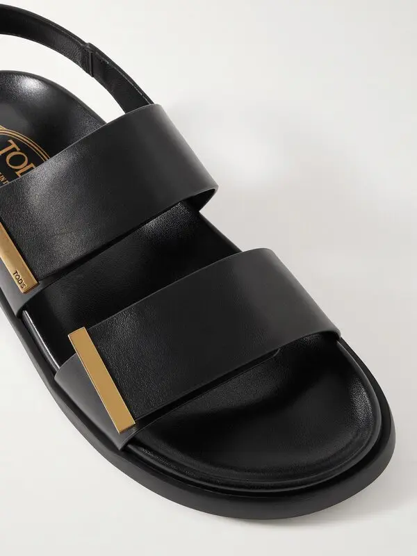 TOD'S Embellished Leather Sandals