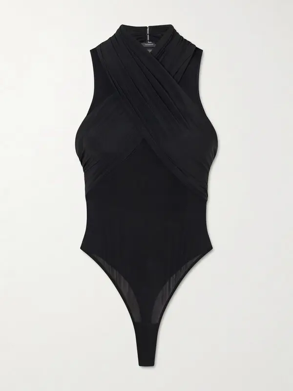 Wardrobe.NYC Halterneck Sheer Bodysuit