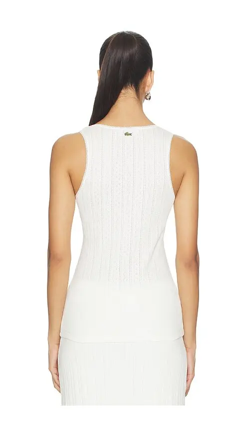 Lacoste Pointelle Tank In White