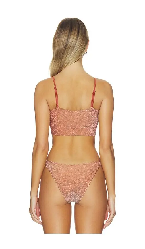 Free People Sydney Bikini Top Metallic Tie-front