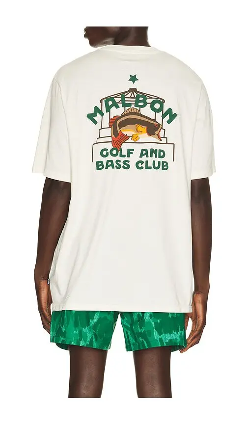 MALBON X Golf & Bass Club Vista Bass Club Tee In White