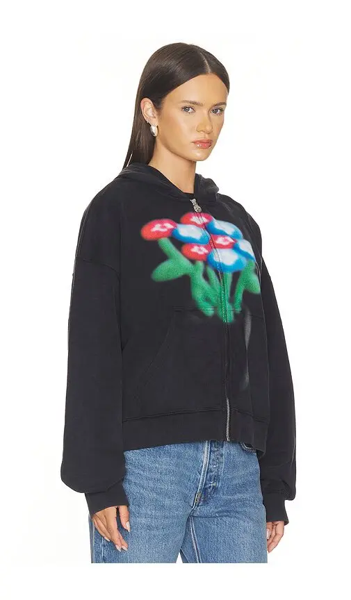 VANDYTHEPINK Spray Flower Zip Up Hoodie