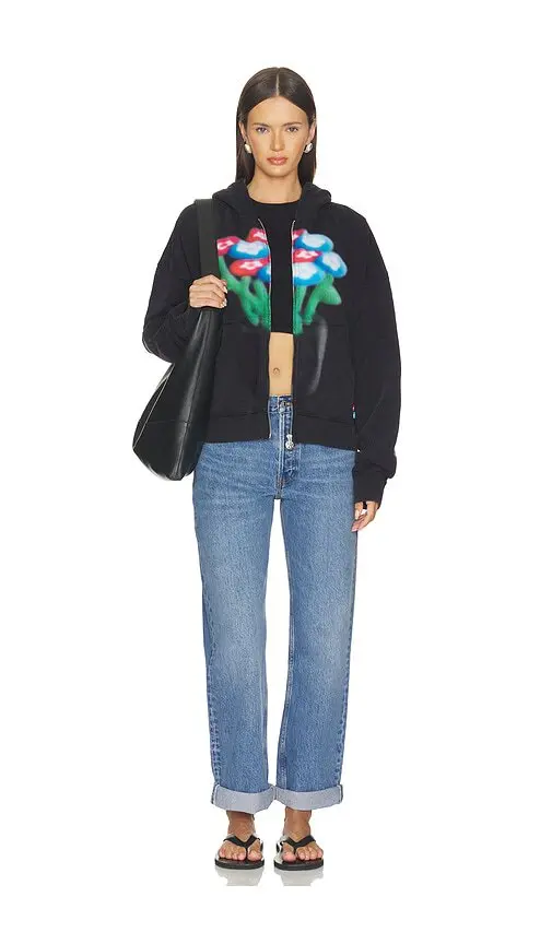 VANDYTHEPINK Spray Flower Zip Up Hoodie