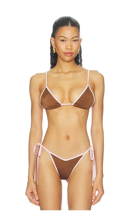 CIN CIN Triangle Bikini Top - Mocha