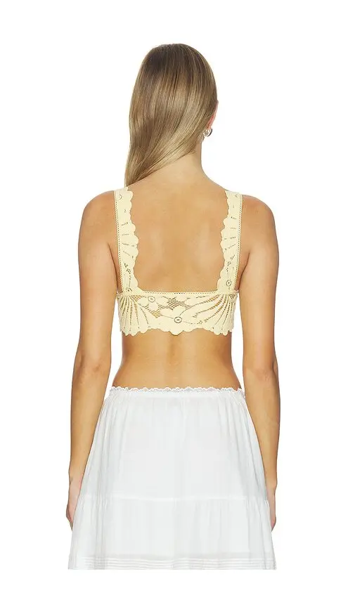 Free People X Intimately Fp Petal Party Plunge Bralette In Yellow - Vanilla Custard