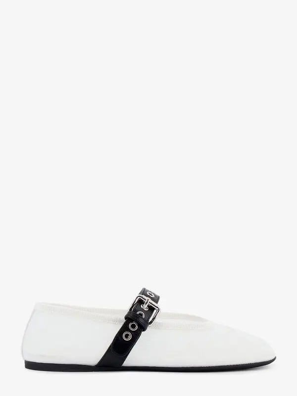 Miu Miu Mesh Fabric Sandals - White