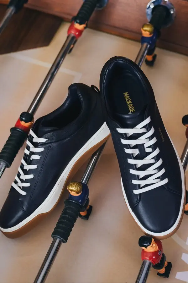 Mackage Luka-01 Leather Low-top Sneakers - Navy