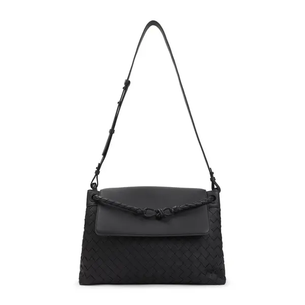Bottega Veneta Andiamo Intrecciato Messanger - Black