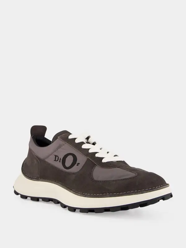 Dior Squash Suede And Nylon Sneakers - Grey