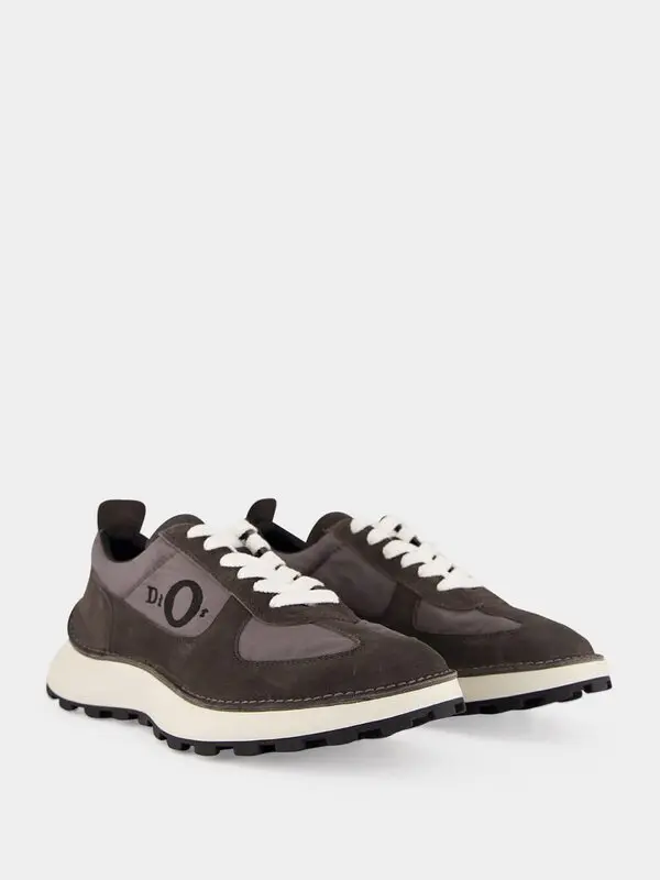 Dior Squash Suede And Nylon Sneakers - Grey