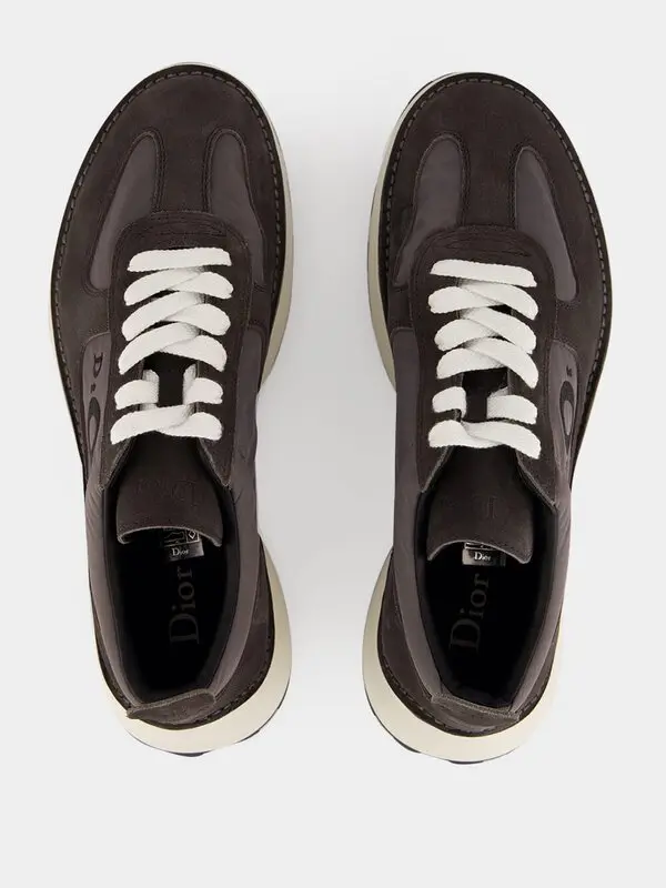 Dior Squash Suede And Nylon Sneakers - Grey