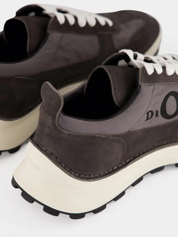 Dior Squash Suede And Nylon Sneakers - Grey