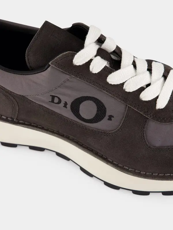 Dior Squash Suede And Nylon Sneakers - Grey