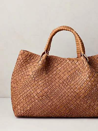 Overland Reina Italian Leather Crossbody Tote Bag