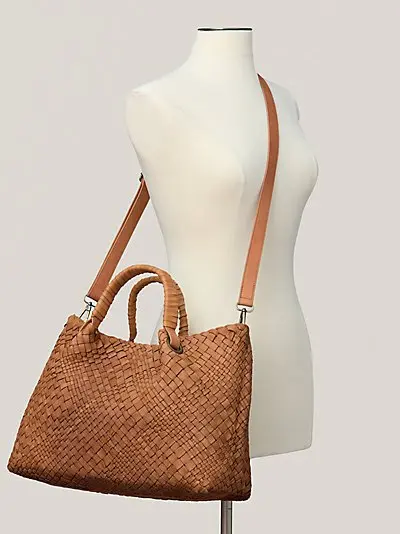 Overland Reina Italian Leather Crossbody Tote Bag