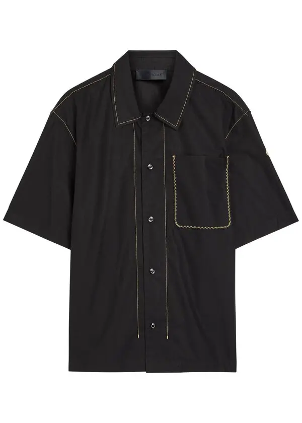 Moncler Contrast-stich Cotton-poplin Shirt