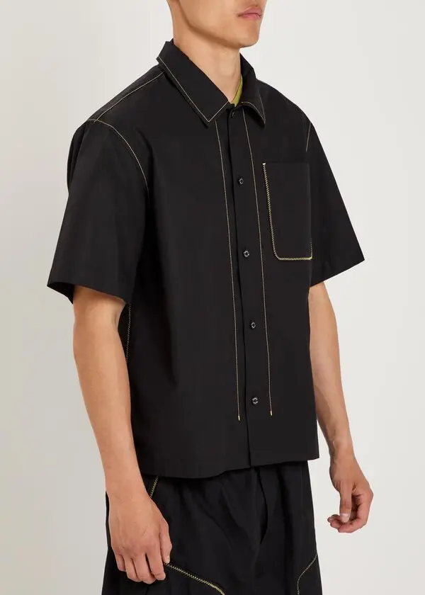 Moncler Contrast-stich Cotton-poplin Shirt